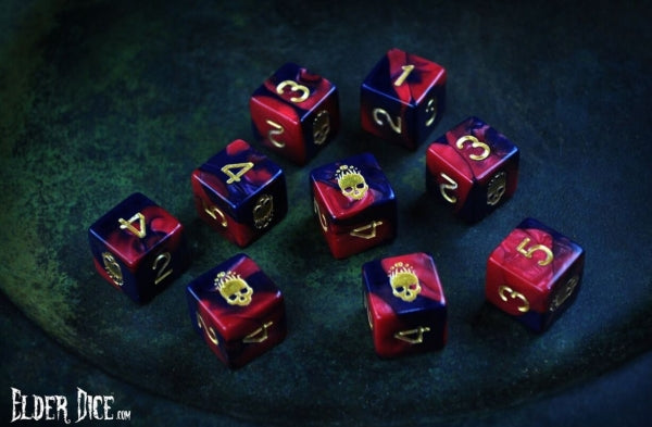 Elder Dice Set: Mark of the Necronomicon Red & Inky Black d6 9-die Set ...