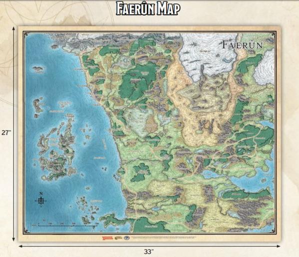 Sword Coast Adventure’s Guide Faerûn Map – Game Kastle