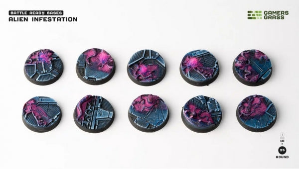 Battle Ready Bases: Alien Infestation Bases - Round 25mm (x10) – Game ...