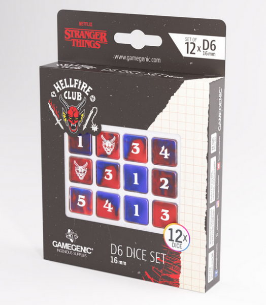 D&D: Stranger Things - Hellfire Club 16mm D6 Dice Set (12) – Game Kastle
