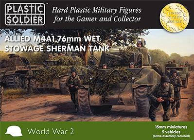 15mm WWII (American): Easy Assembly Sherman M4A1 76mm Wet Tank – Game ...
